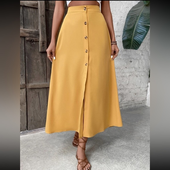Accessories | Boho Button Front Maxi Skirt | Poshmark